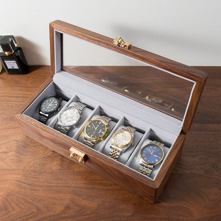 Luxury Solid Walnut Watch Collection Box | Walnut Addicted